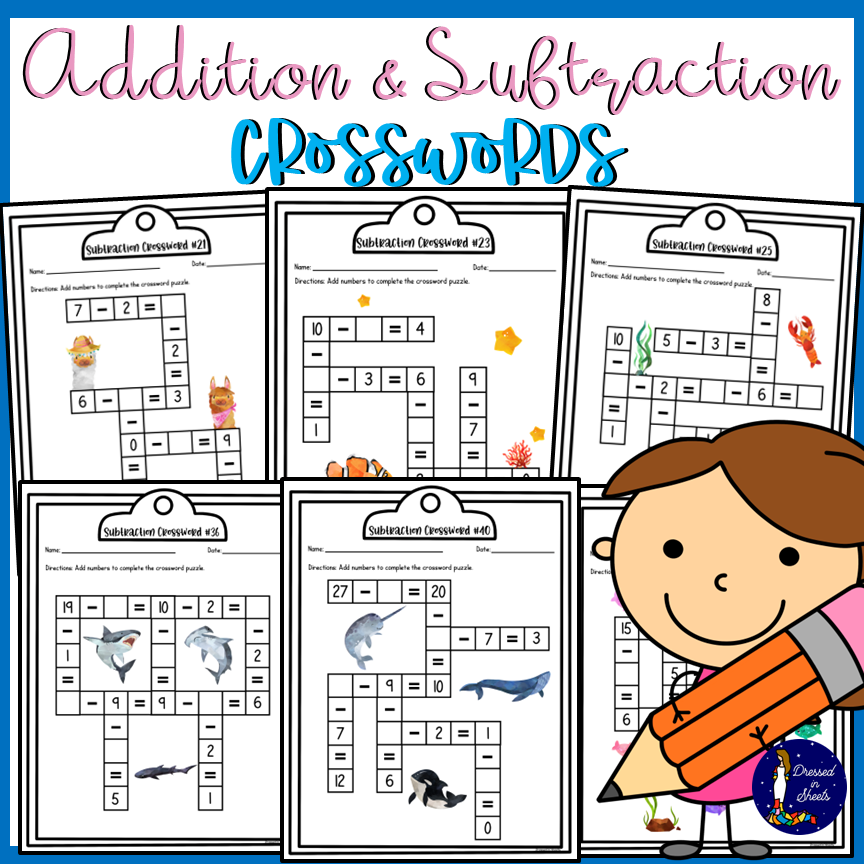 Addition and Subtraction Crosswords - Made By Teachers