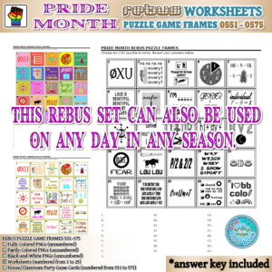 Rebus Puzzle Cards and Partly Colored Worksheets | Made By Teachers