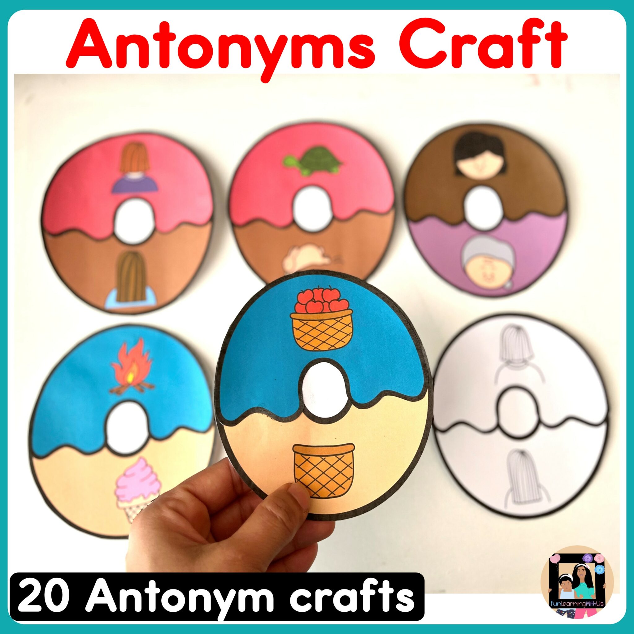 Antonyms & Synonyms craft Bundle | Opposites Center Activities | Made ...