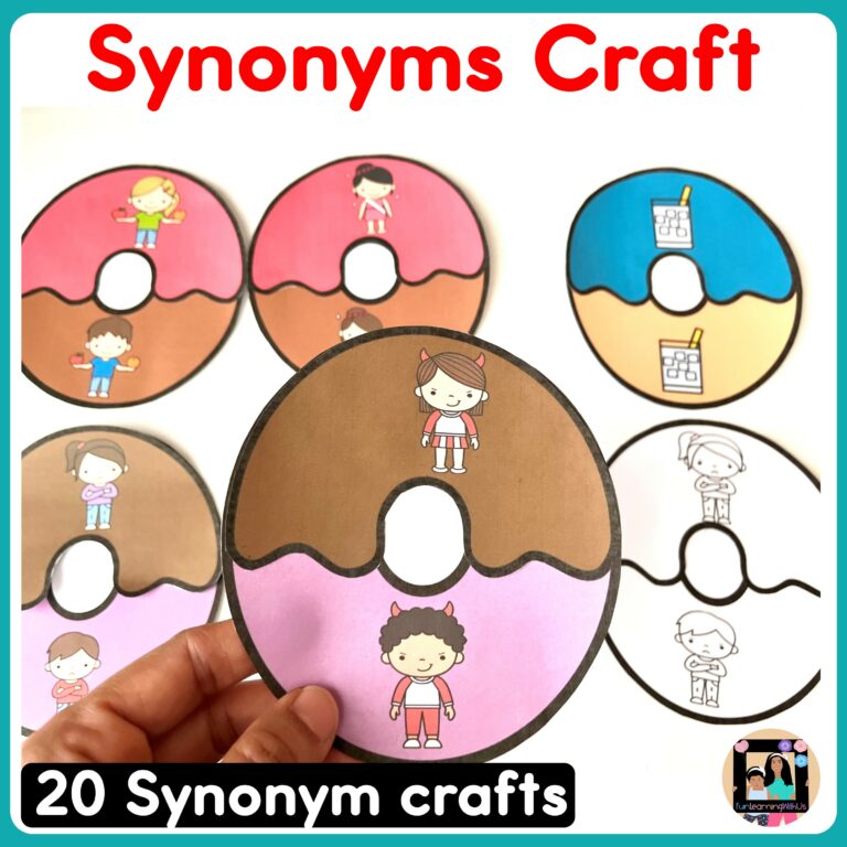 Antonyms & Synonyms craft Bundle | Opposites Center Activities | Made ...