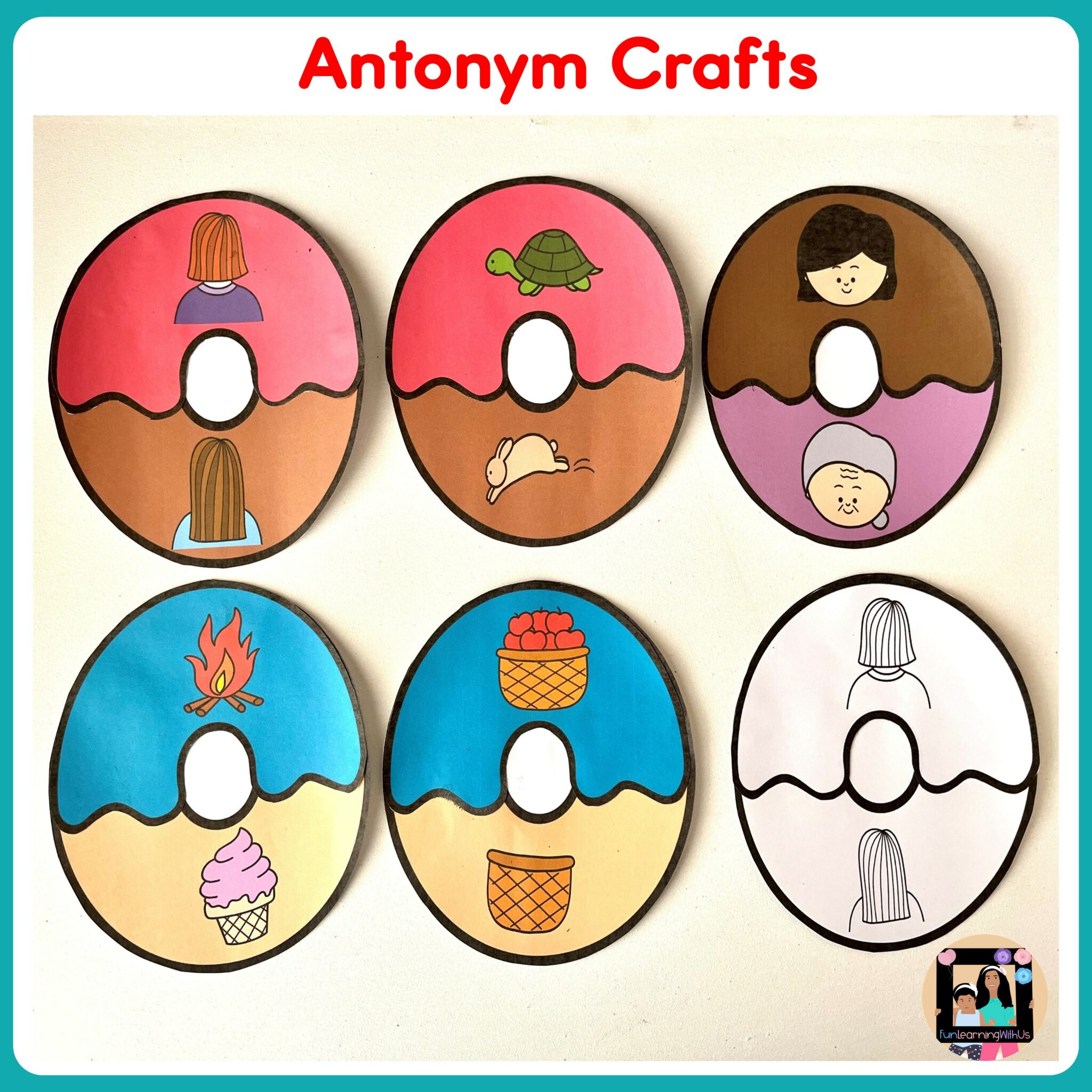 Antonyms & Synonyms craft Bundle | Opposites Center Activities | Made ...
