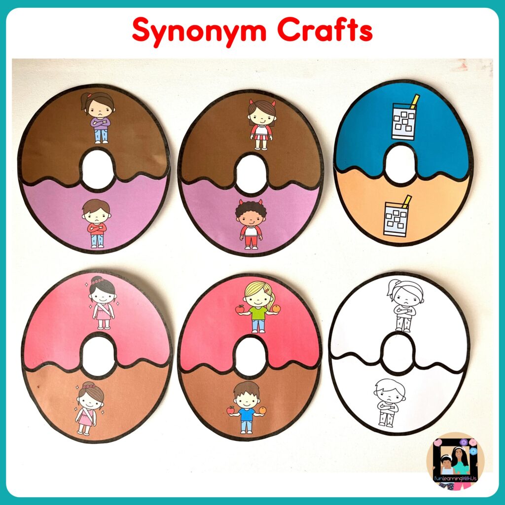 Antonyms & Synonyms craft Bundle | Opposites Center Activities | Made ...