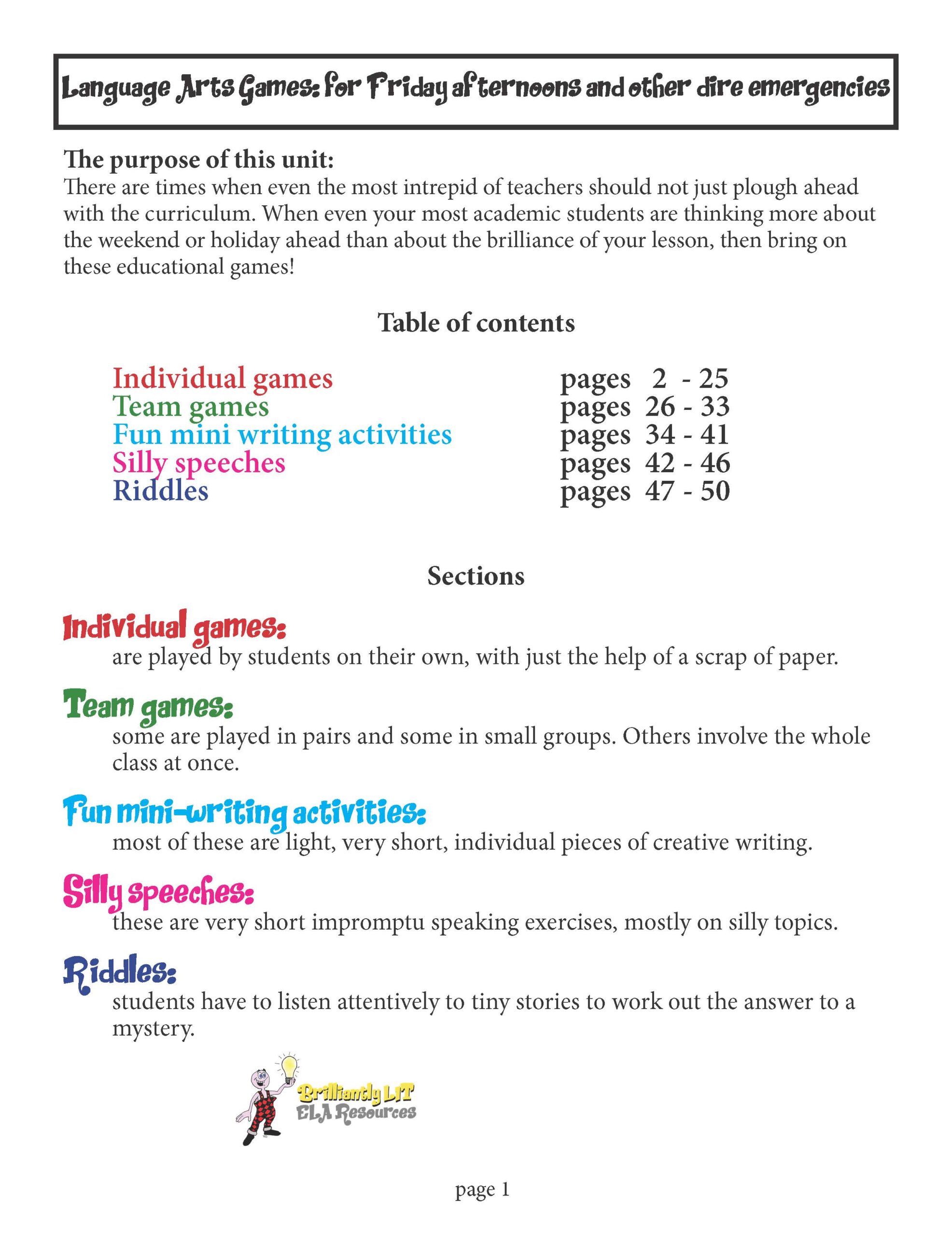 80 ELA GAMES: NO PREP FUN FOR GRADES 5-8 - Made By Teachers