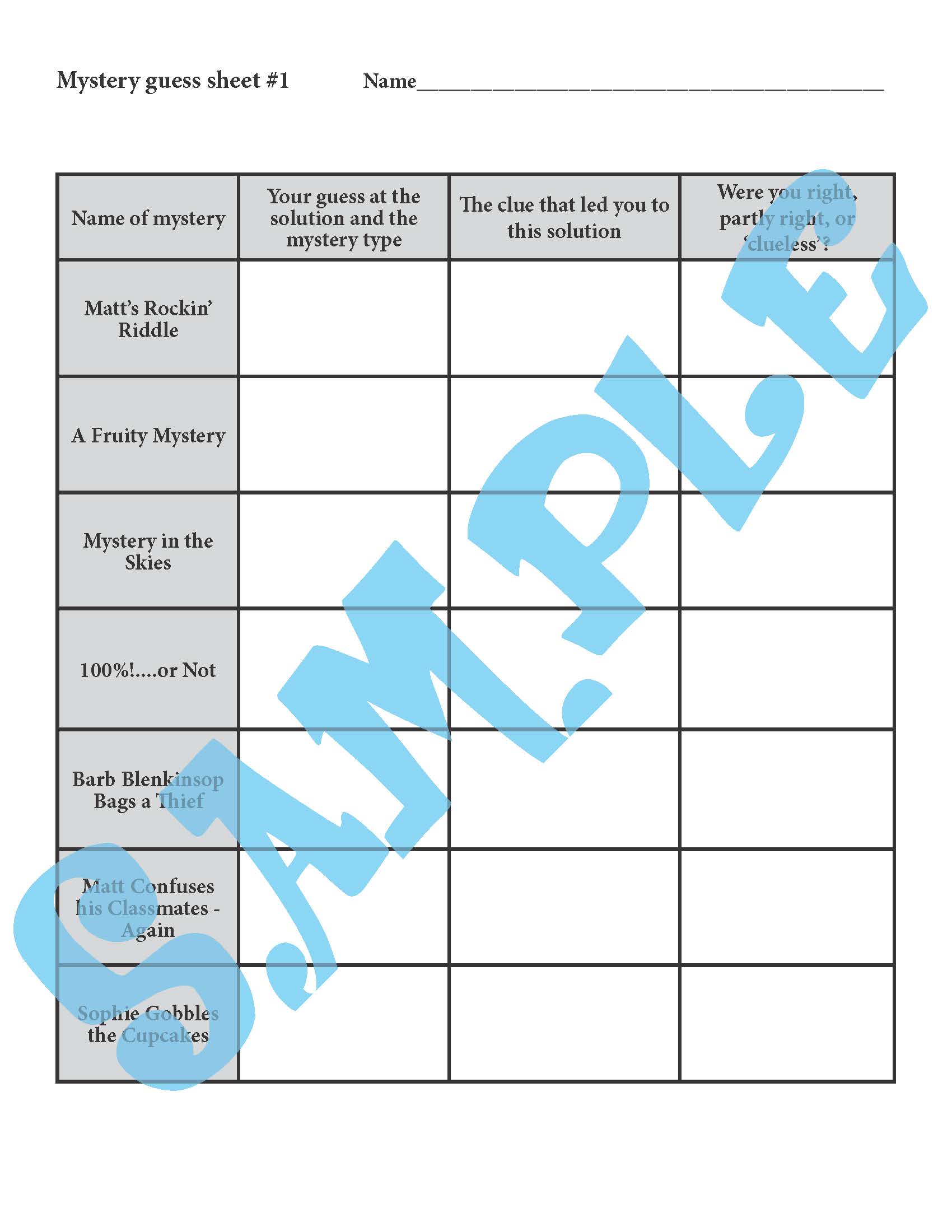 BRAIN TEASER MYSTERY STORIES GRADES 5-8: Making inferences - Made By ...