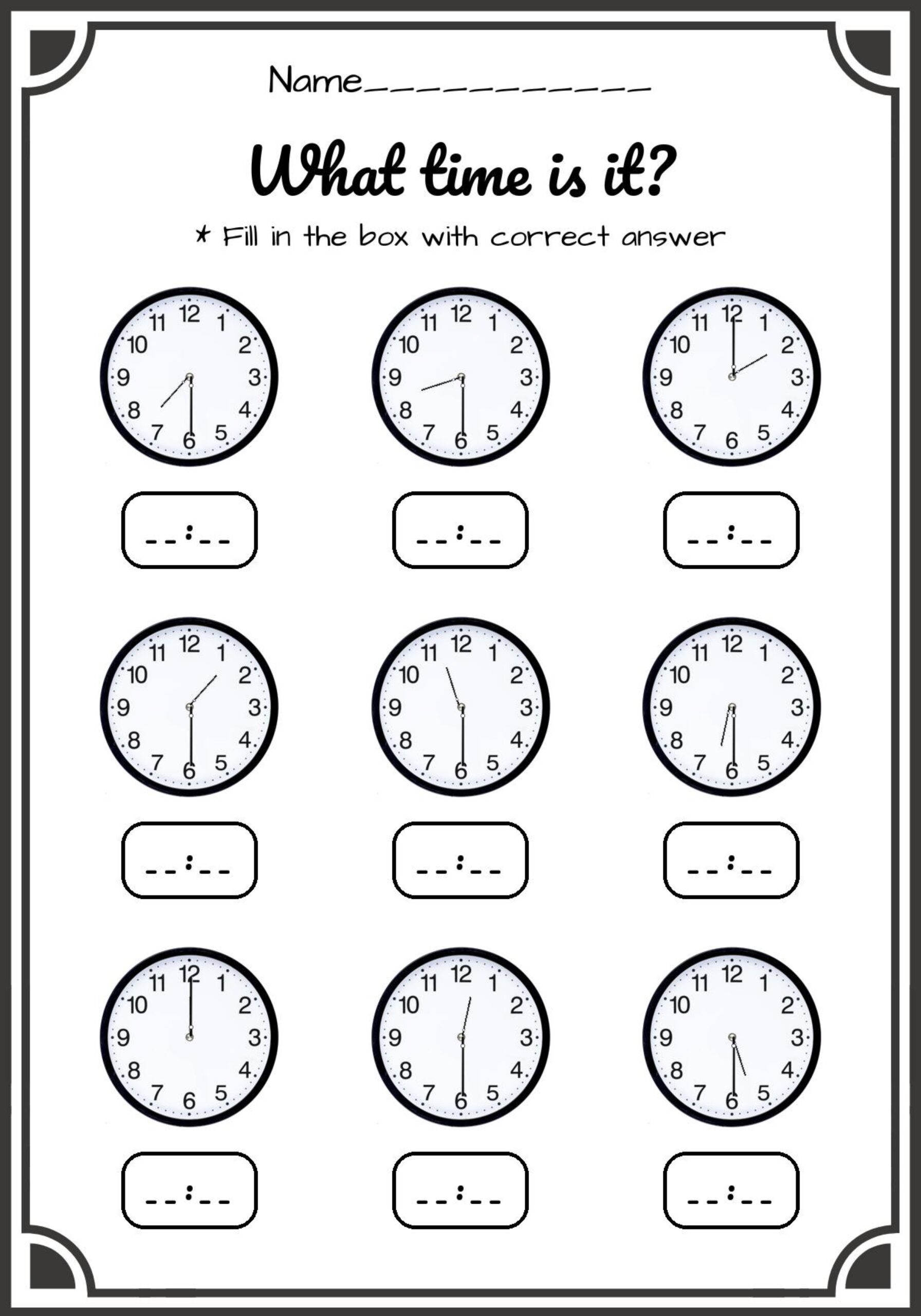 Telling Time To The Nearest 5 Minutes No prep Worksheets Made By Teachers