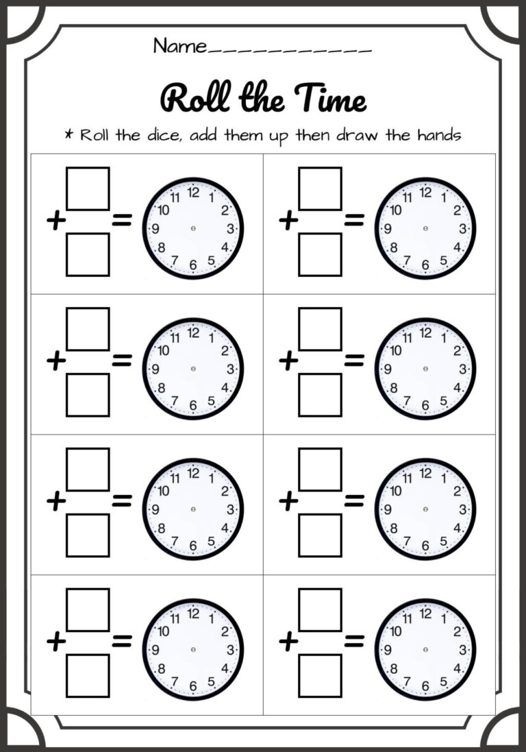 Telling time to the nearest 5 minutes No-prep worksheets - Made By Teachers