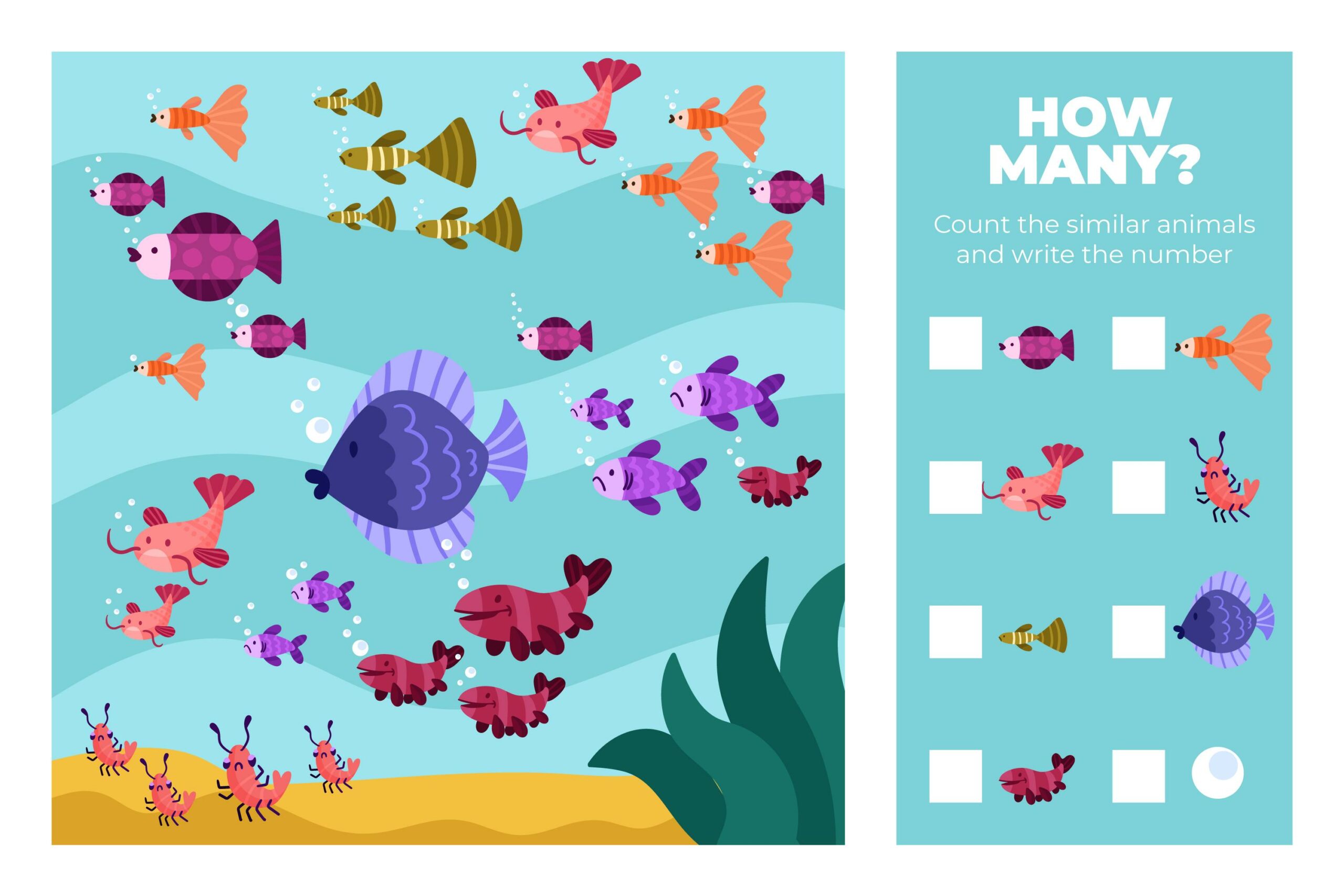 Counting to 10 / Counting to 20 / How many? Animal Worksheets | Made By ...