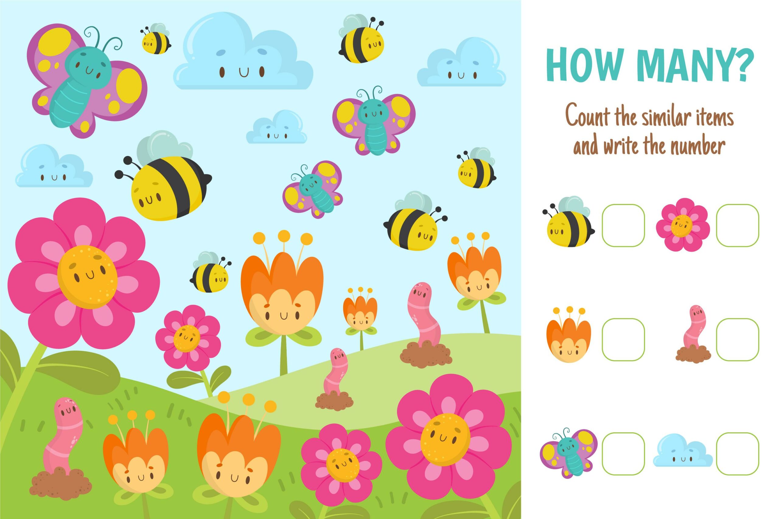 Counting to 10 / Counting to 20 / How many? Animal Worksheets | Made By ...