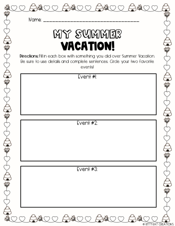 How I Spent My Summer Vacation Essay | Free Back to School Writing ...