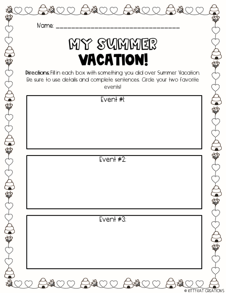 How I Spent My Summer Vacation Essay | Free Back to School Writing ...