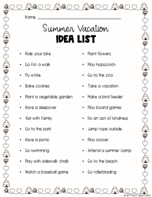 How I Spent My Summer Vacation Essay | Free Back to School Writing ...