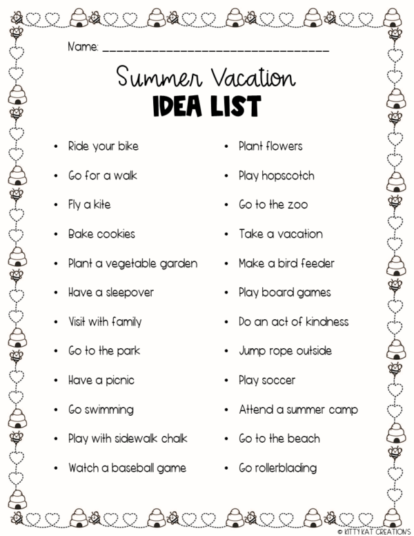 How I Spent My Summer Vacation Essay | Free Back to School Writing ...