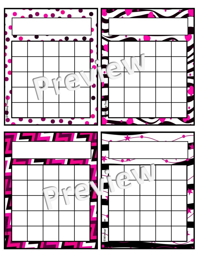 Black and Pink Classic Sticker Charts - Made By Teachers