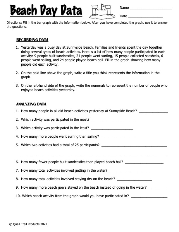 Summer Graphing Worksheets - Made By Teachers