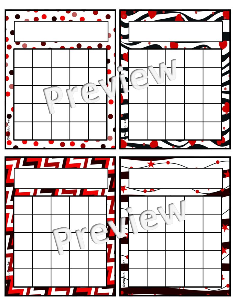 Black and Red Classic Sticker Charts - Made By Teachers