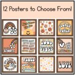 Retro Classroom Decor Boho Printable Posters | Made By Teachers