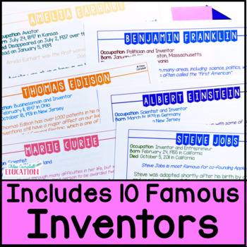 Famous Inventors Biographies | Reading Comprehension Passages ...