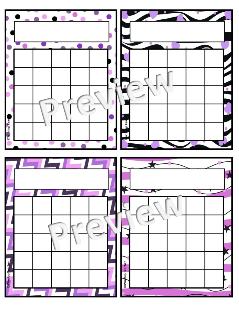Black and Violet Classic Sticker Charts - Made By Teachers
