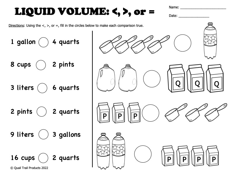 Liquid Volume and Unit Conversions Worksheets - Made By Teachers