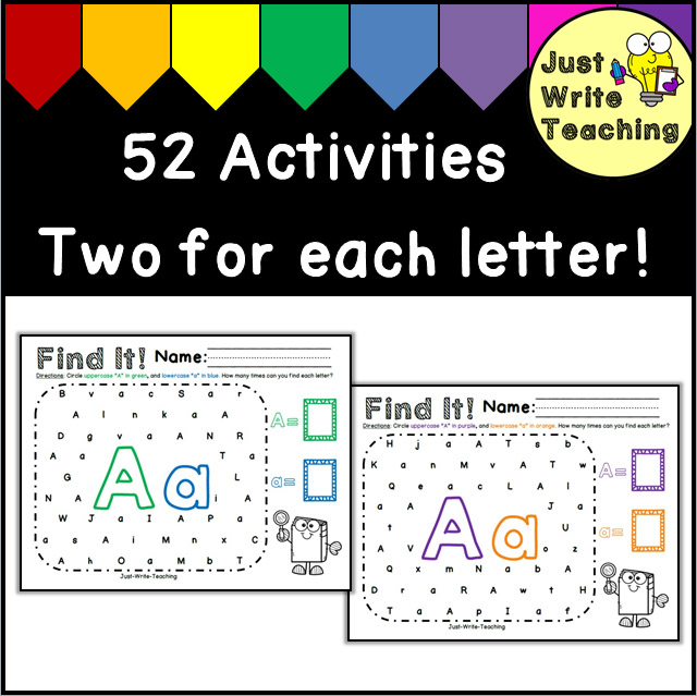 Letter Finds - Alphabet Activities - A to Z Practice (52 Activities ...