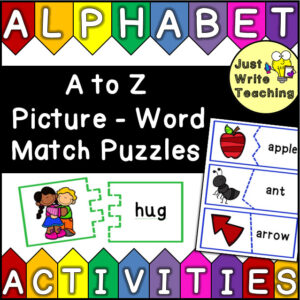 Picture Word Match Puzzles - Alphabet Activities - A to Z Practice ...