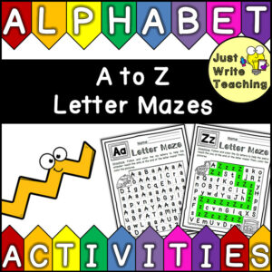 Letter Mazes - Alphabet Activities - A to Z Practice (52 Activities ...
