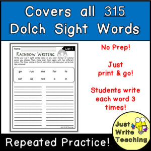 Sight Word Rainbow Writing Activities - Made By Teachers