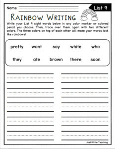 Sight Word Rainbow Writing Activities - Made By Teachers
