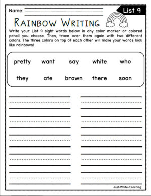 Sight Word Rainbow Writing Activities - Made By Teachers