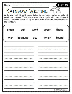 Sight Word Rainbow Writing Activities - Made By Teachers