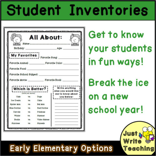 Student Inventories - Back to School Get to Know Me Activities | Made ...