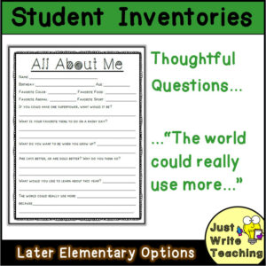 Student Inventories - Back to School Get to Know Me Activities - Made ...