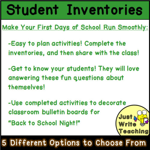 Student Inventories - Back to School Get to Know Me Activities - Made ...