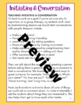 Initiating A Conversation Social Skills Question Cards Grades 1-3 ...