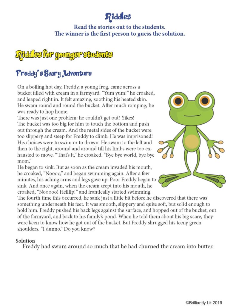 BRAIN TEASER MYSTERY STORIES FREEBIE - Made By Teachers