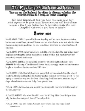 READERS THEATER SCARY MYSTERY SCRIPT Grades 5-8: Haunted House | Made ...