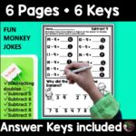 Subtraction Within 24 Worksheets | Monkey Jokes - Made By Teachers