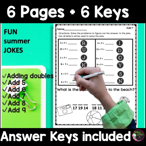 Summer Addition Within 24 Worksheets - Made By Teachers