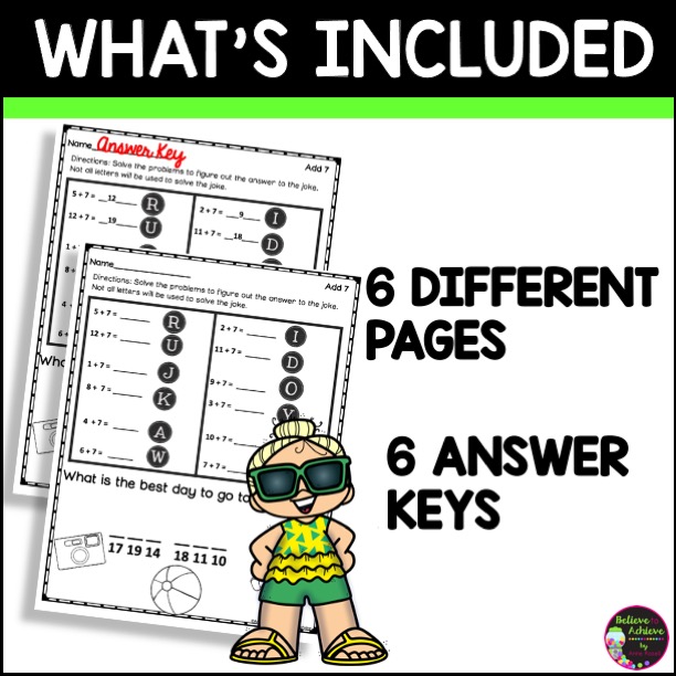 Summer Addition Within 24 Worksheets | Made By Teachers
