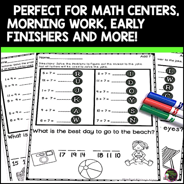 Summer Addition Within 24 Worksheets - Made By Teachers