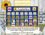 Sunflower Classroom Calendar Decor Set Editable - Made By Teachers