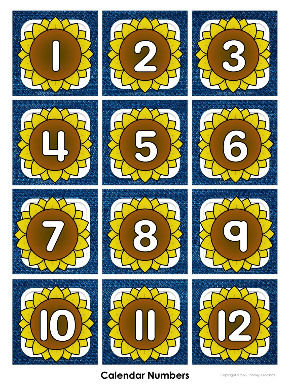 Sunflower Classroom Calendar Decor Set Editable - Made By Teachers