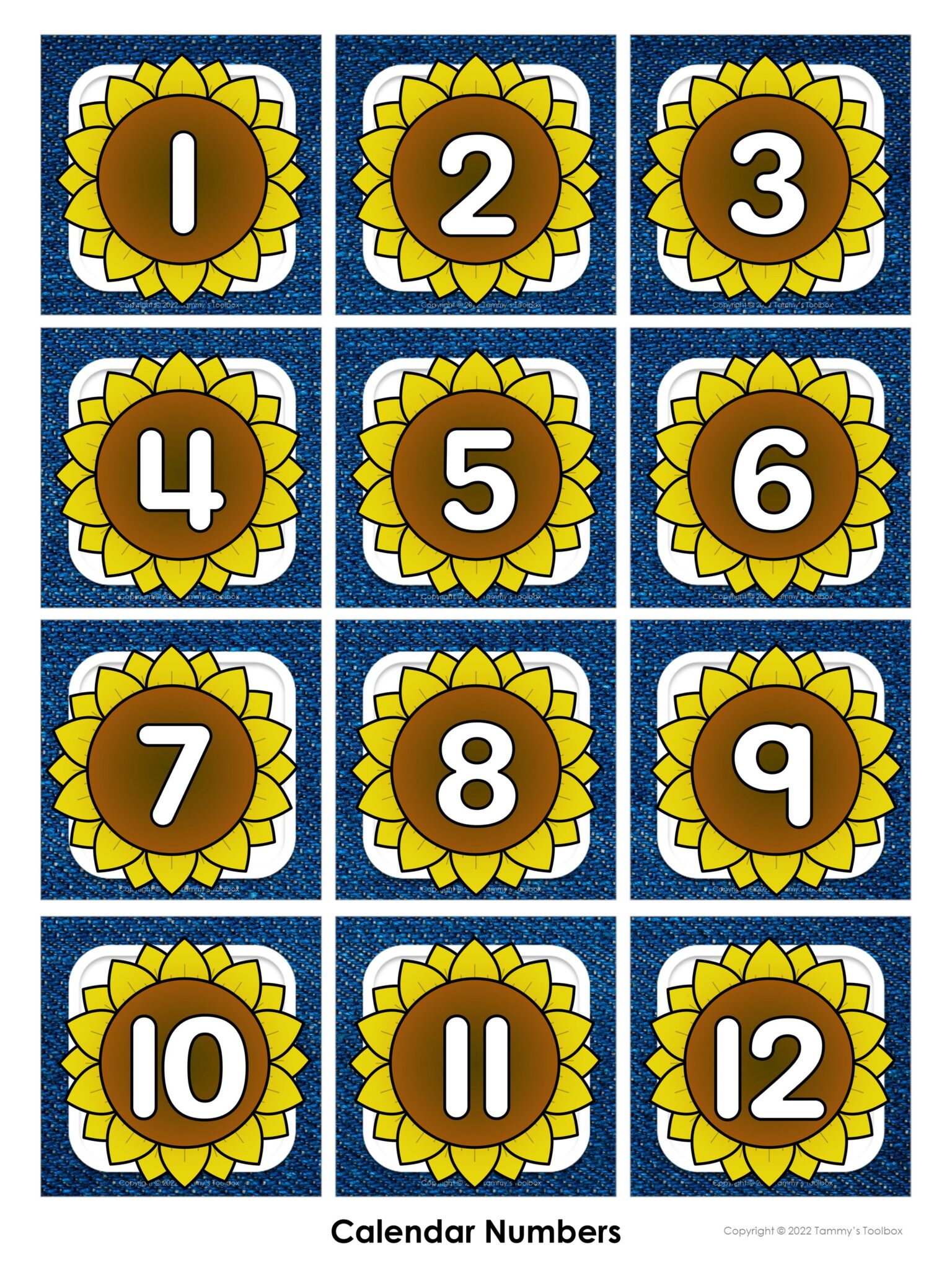 Sunflower Classroom Calendar Decor Set Editable - Made By Teachers