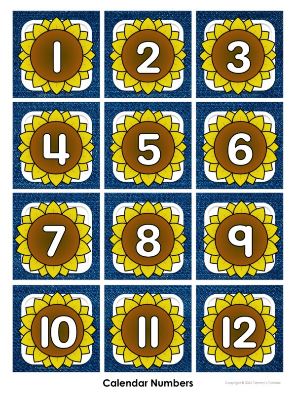 Sunflower Classroom Calendar Decor Set Editable - Made By Teachers