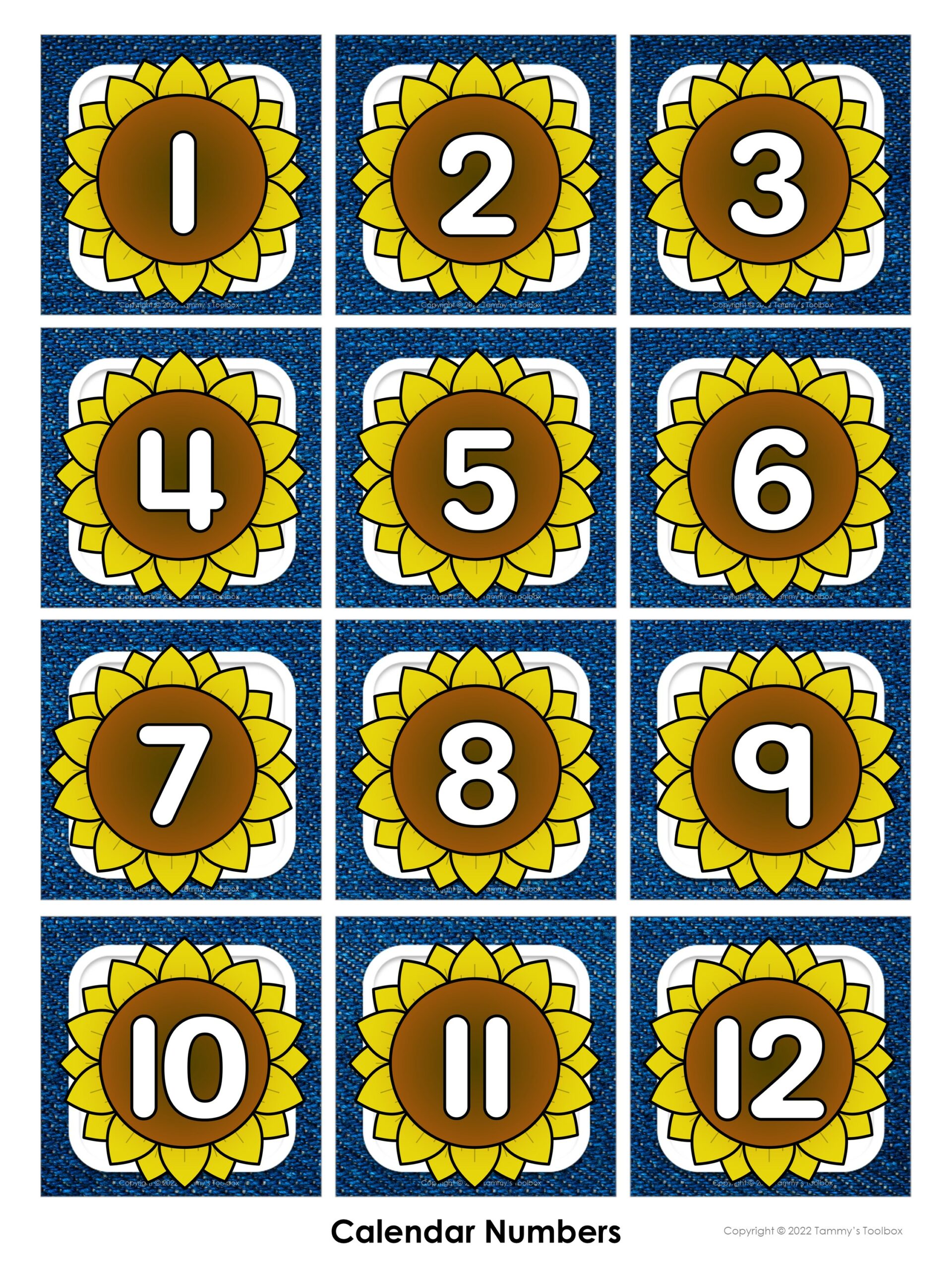 Sunflower Classroom Calendar Decor Set Editable - Made By Teachers