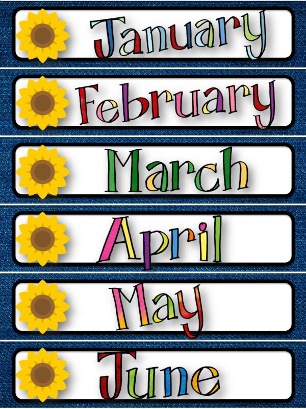 Sunflower Classroom Calendar Decor Set Editable - Made By Teachers