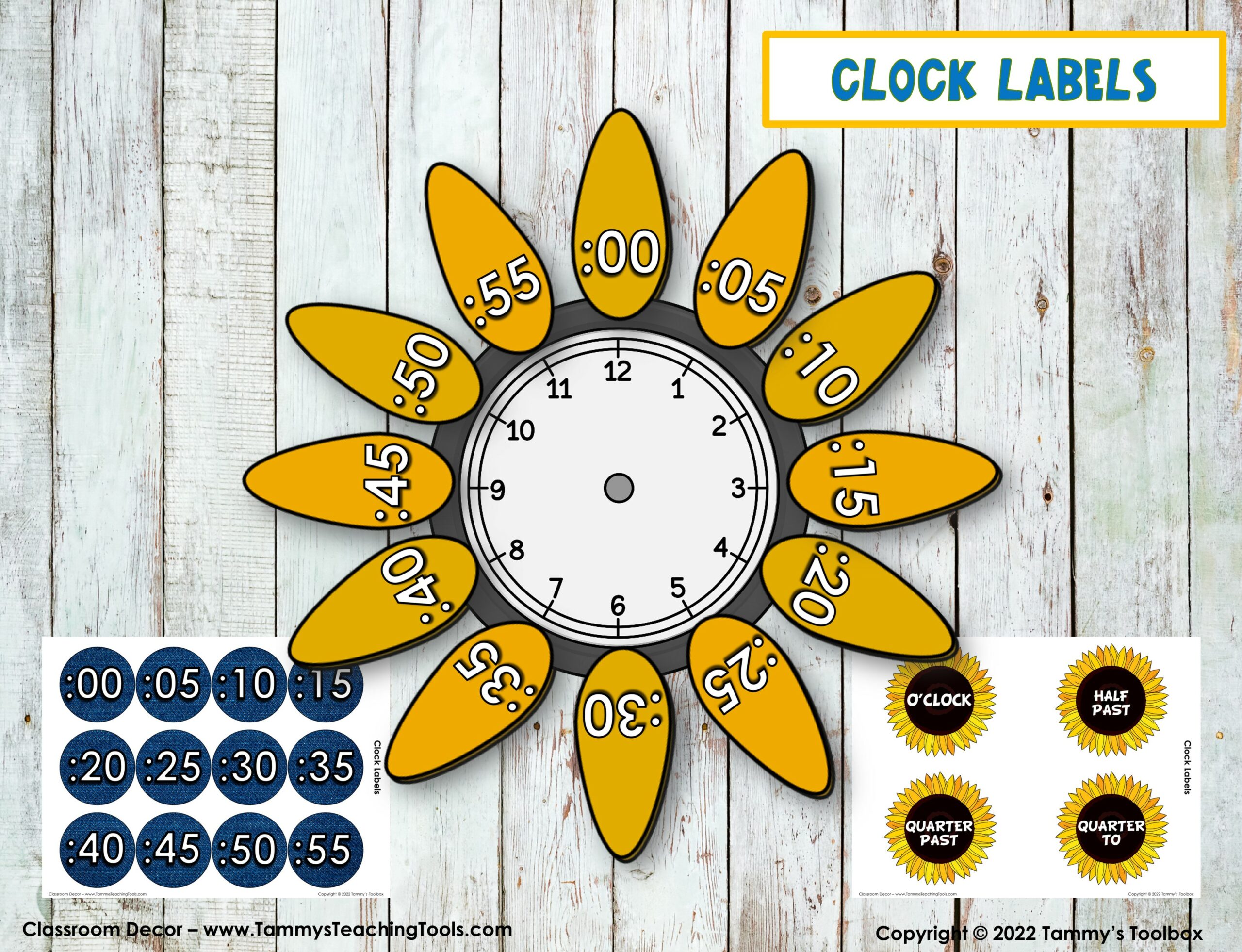 Sunflower Classroom Schedule and Management Set Editable Decor | Made ...