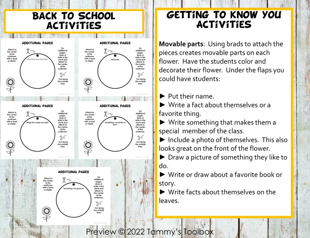 Sunflower Craft for Getting to Know You and Writing Display | Made By ...