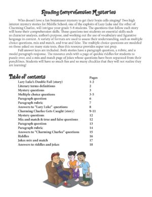 READING COMPREHENSION MYSTERY STORIES AND QUESTIONS - Made By Teachers