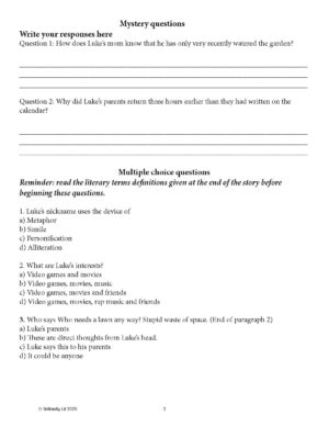 READING COMPREHENSION MYSTERY STORIES AND QUESTIONS - Made By Teachers